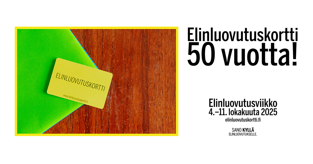 Elinluovutuskortti täyttää 50 vuotta - Munuais- ja maksaliitto